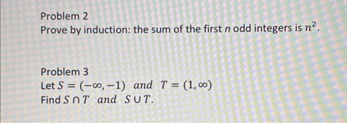 Solved Problem 2 Prove by induction: the sum of the first n | Chegg.com