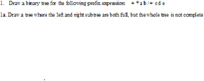 Solved Draw a binary tree for the following prefix. | Chegg.com