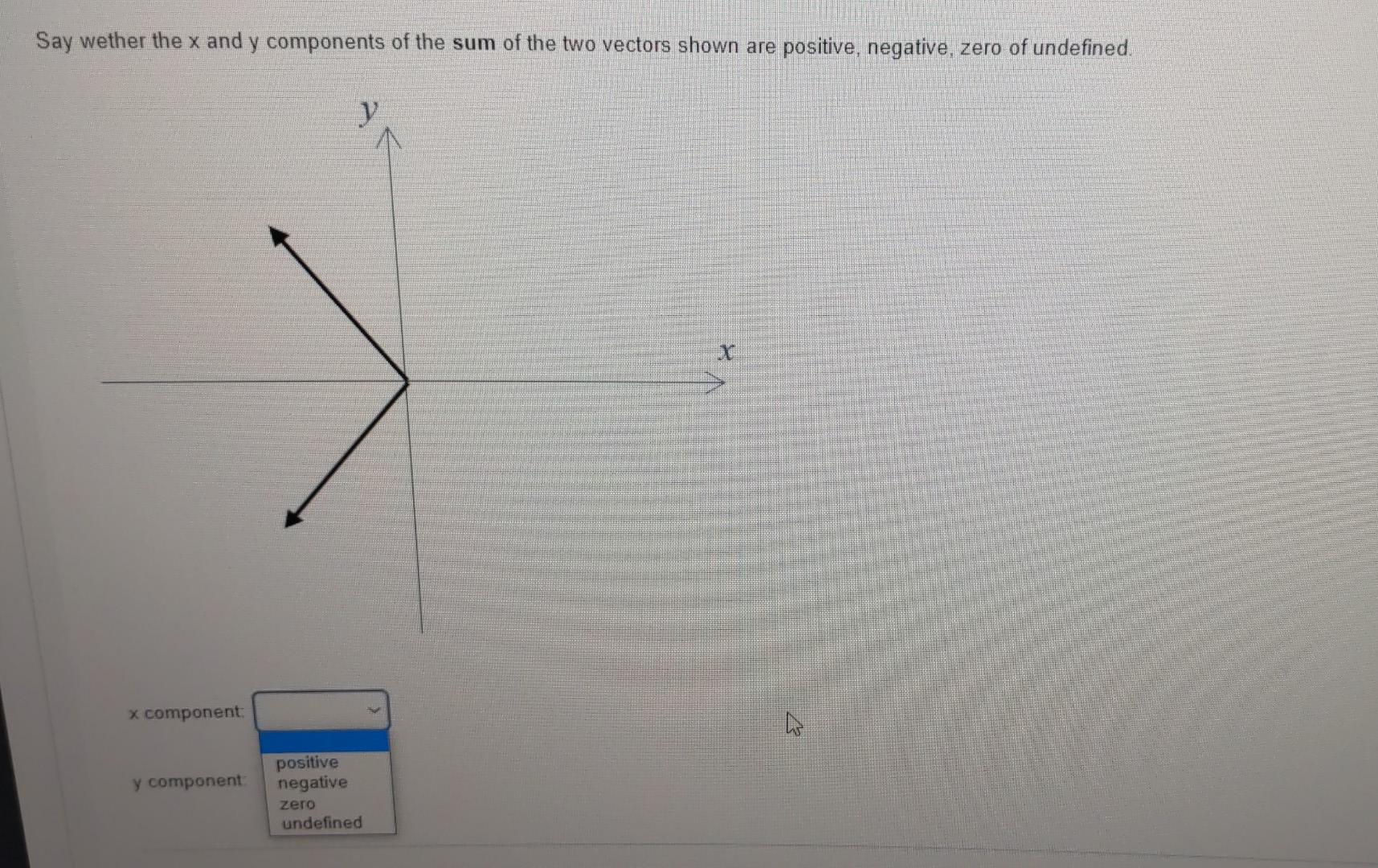 Solved Say wether the x and y components of the following | Chegg.com