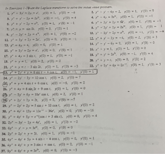 Solved In Exercises /-3use the Laplace transform to solve | Chegg.com