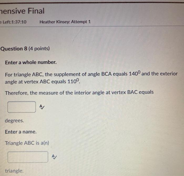 Solved mensive Final Left:1:37:10 Heather Kinsey: Attempt 1 | Chegg.com