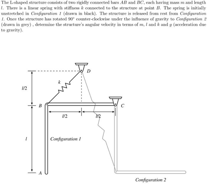 Solved The L-shaped structure consists of two rigidly | Chegg.com