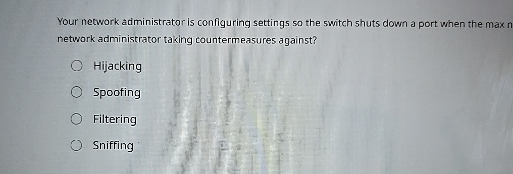 Solved Your network administrator is configuring settings so | Chegg.com