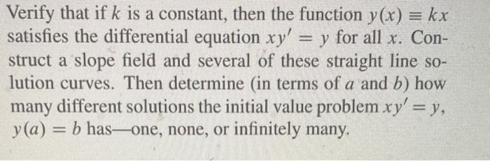 Solved Verify that if k is a constant, then the function | Chegg.com