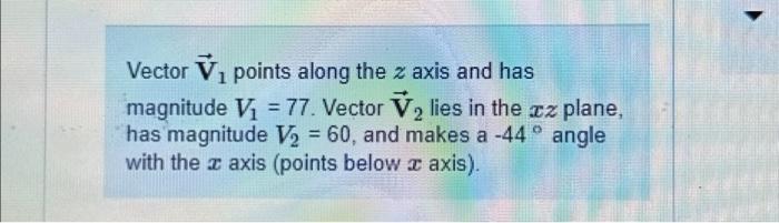 Solved Vector V₁ points along the z axis and has 2 magnitude | Chegg.com