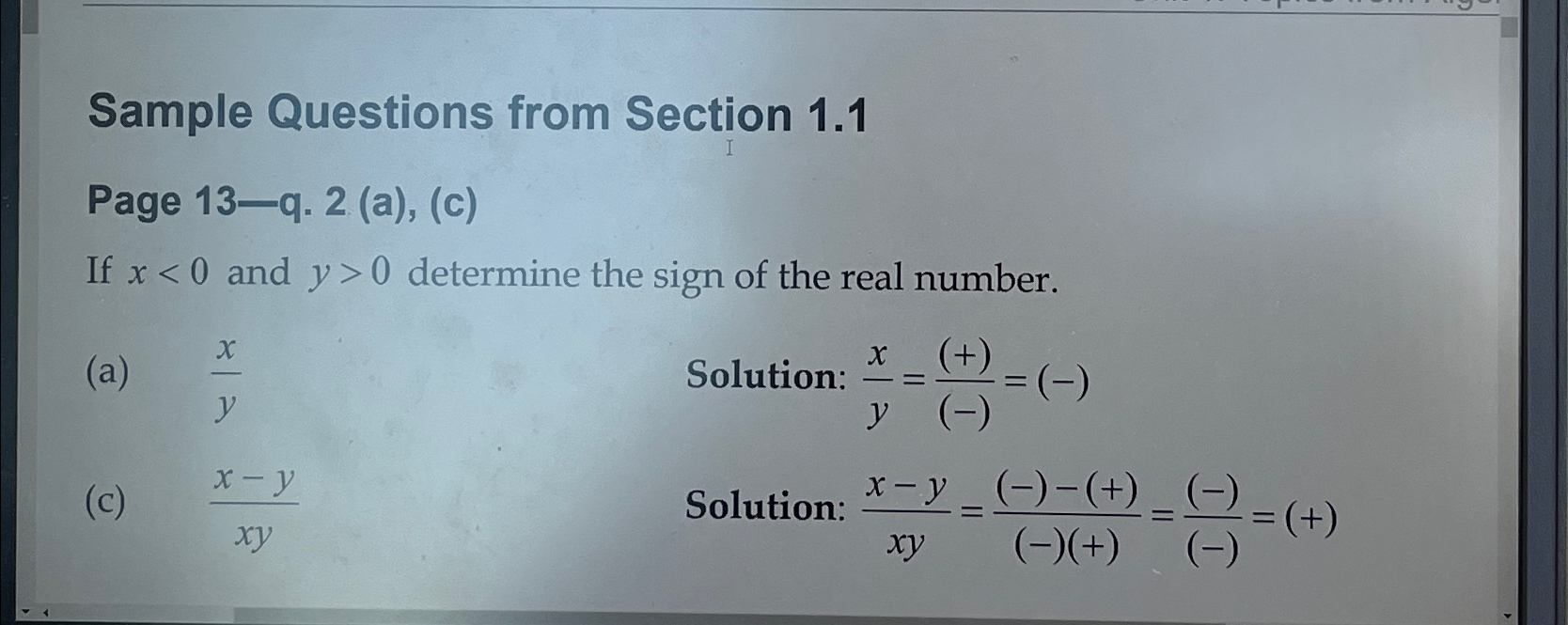 Solved Sample Questions from Section 1.1Page | Chegg.com