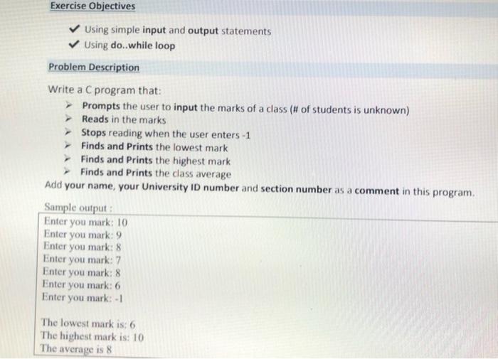 Solved Exercise Objectives Using simple input and output | Chegg.com