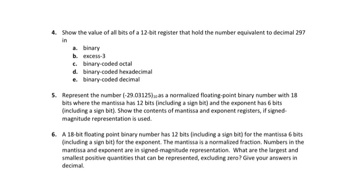 Solved 4. Show the value of all bits of a 12-bit register | Chegg.com