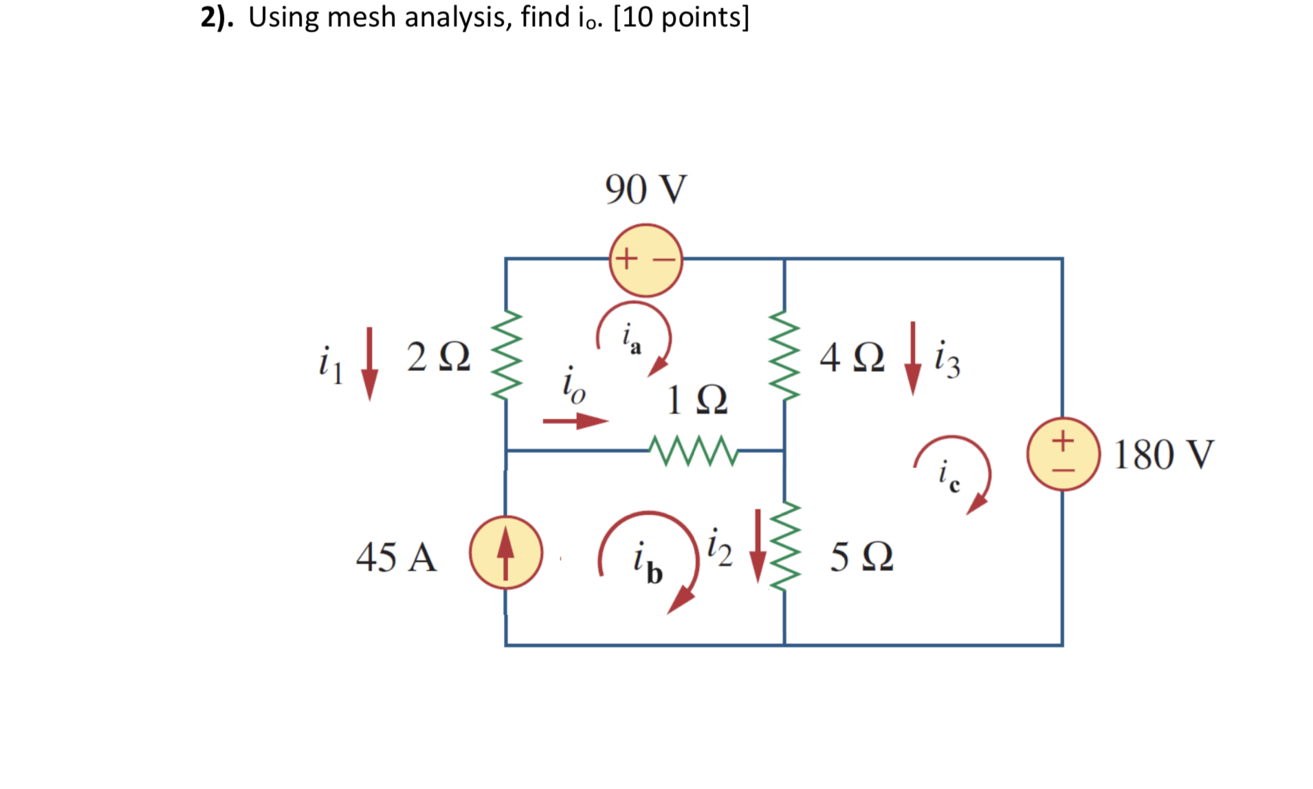 Solved . ﻿Using mesh analysis, find i0. [10 ﻿points] | Chegg.com