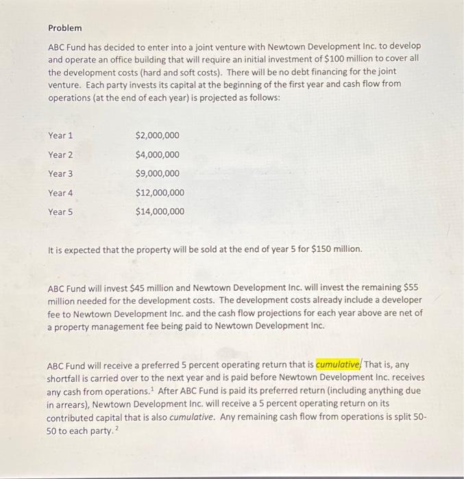 Solved Problem ABC Fund has decided to enter into a joint | Chegg.com