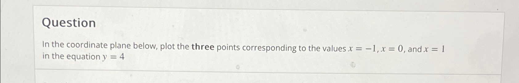 Solved QuestionIn the coordinate plane below, plot the three | Chegg.com