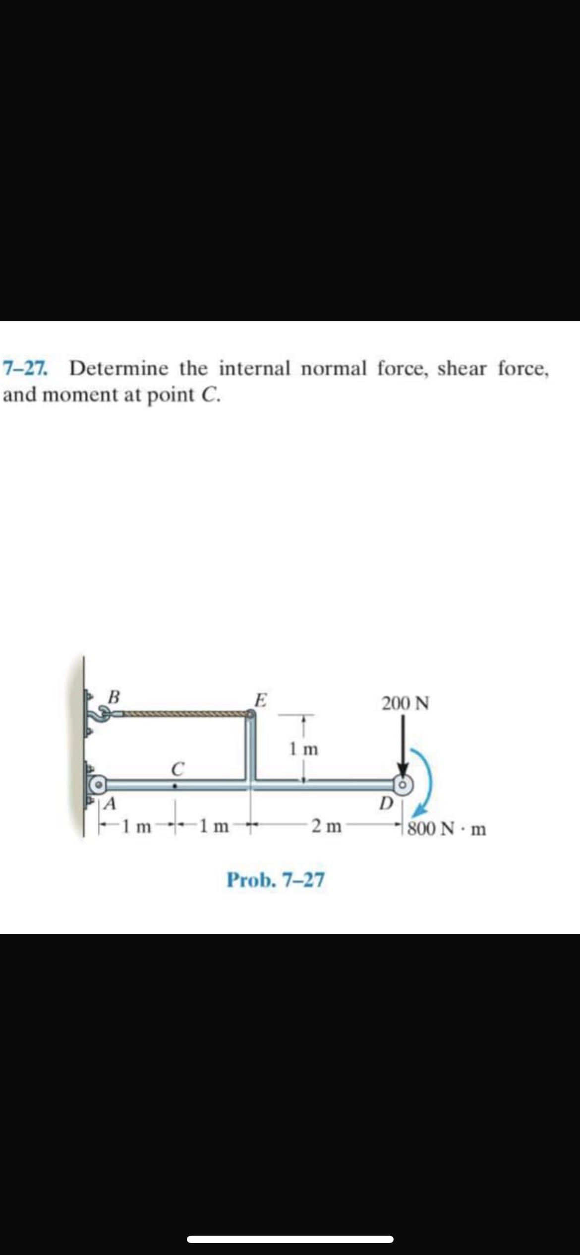 Solved 7-27. Determine the internal normal force, shear | Chegg.com Solved 7-27. Determine the internal normal force, shear | Chegg.com
