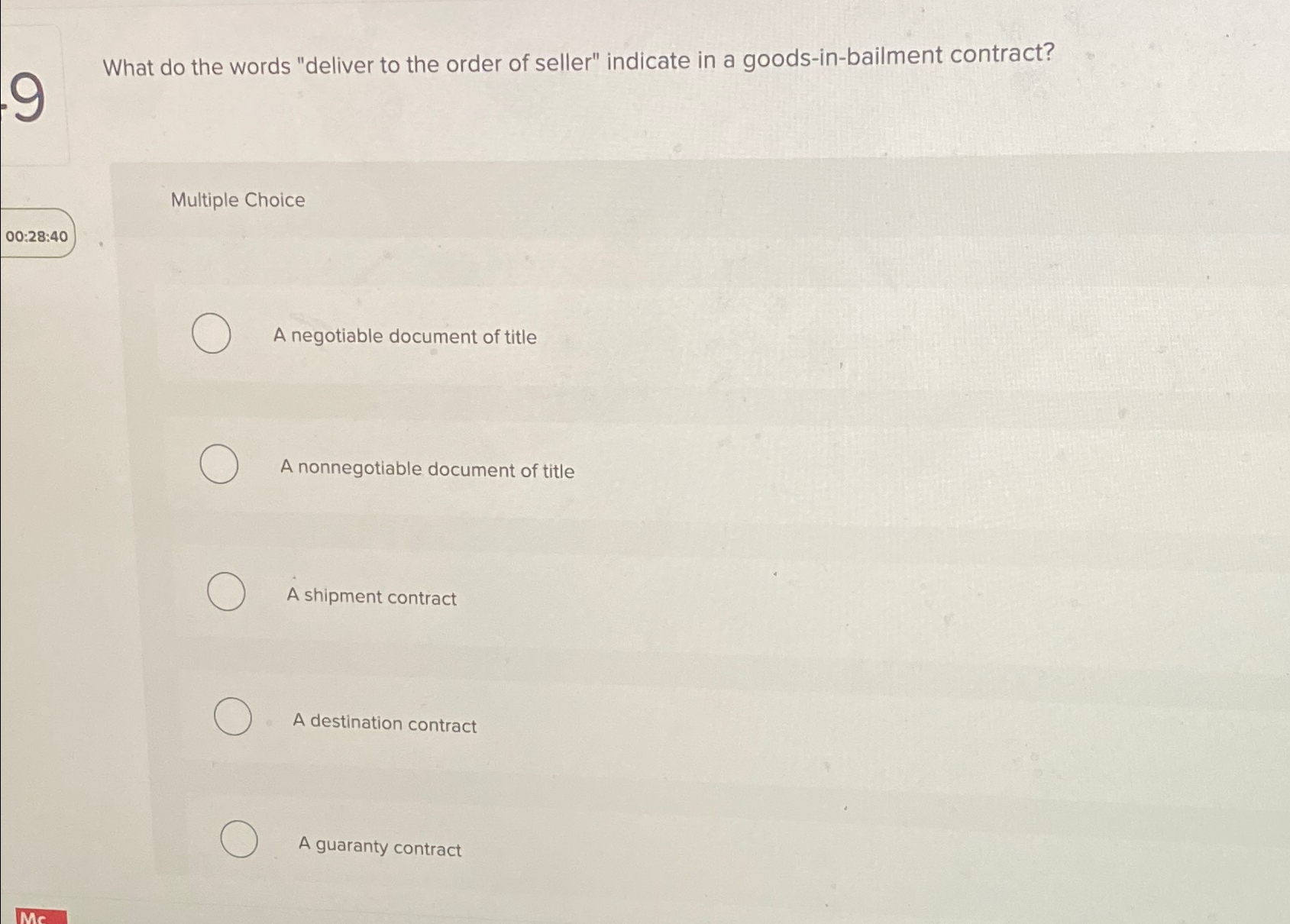 Solved What do the words "deliver to the order of seller" | Chegg.com