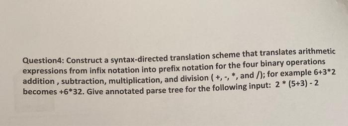 Solved Construct a syntax-directed translation scheme that | Chegg.com