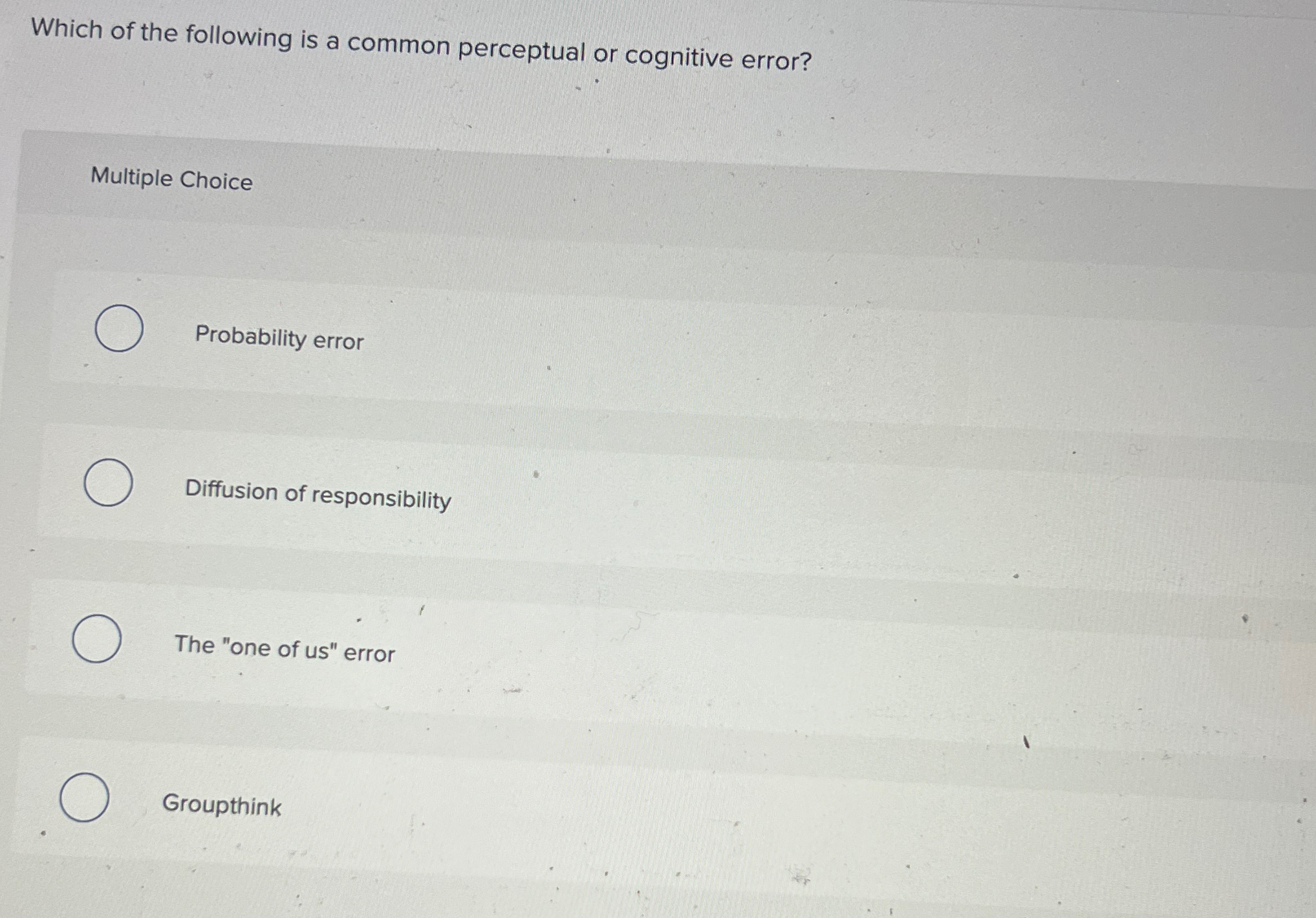 Solved Which of the following is a common perceptual or | Chegg.com