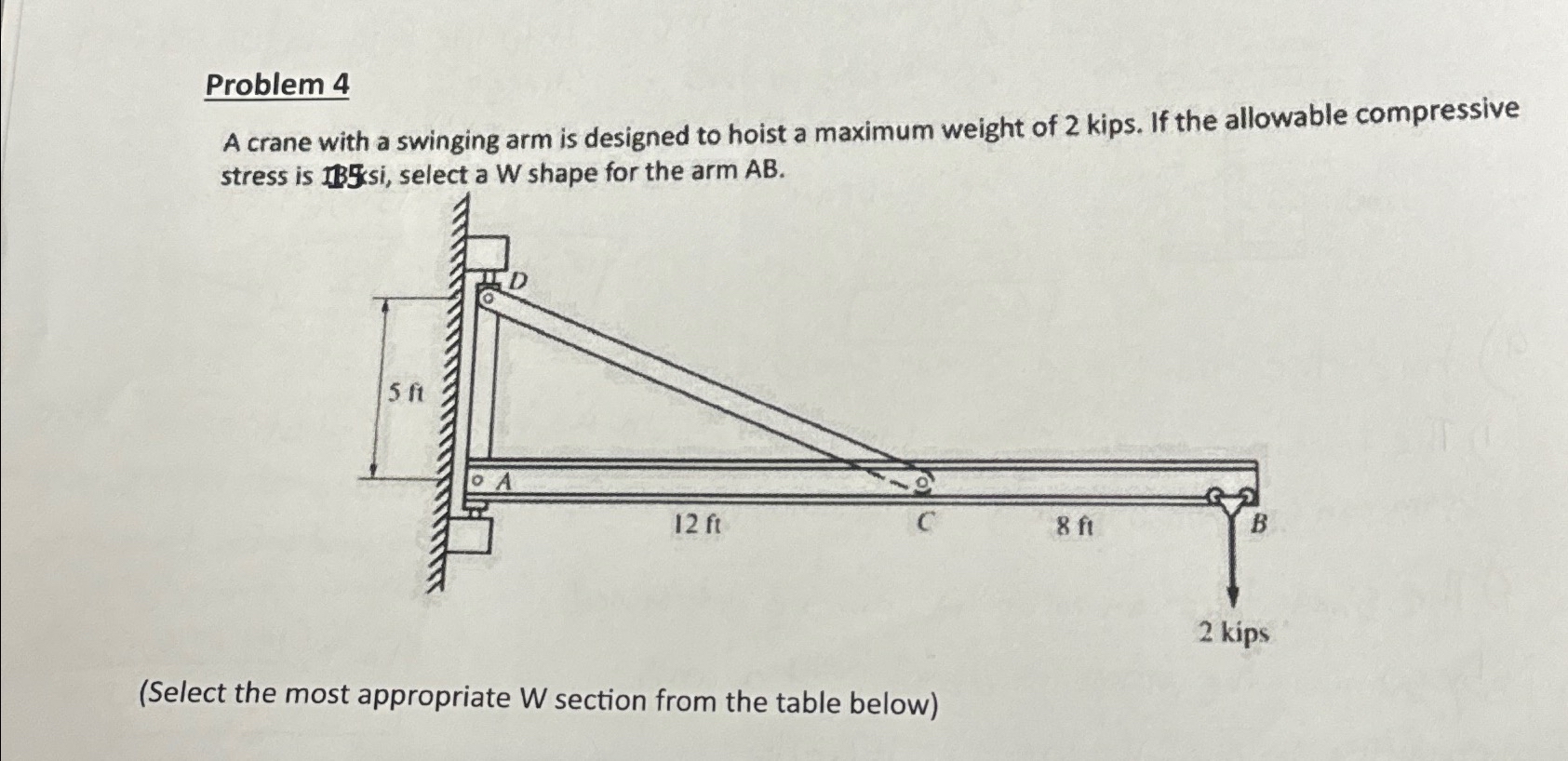 Solved Problem 4A crane with a swinging arm is designed to | Chegg.com