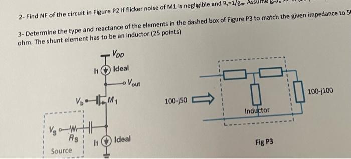 Solved 2- Find NF of the circuit in Figure P2 if flicker | Chegg.com