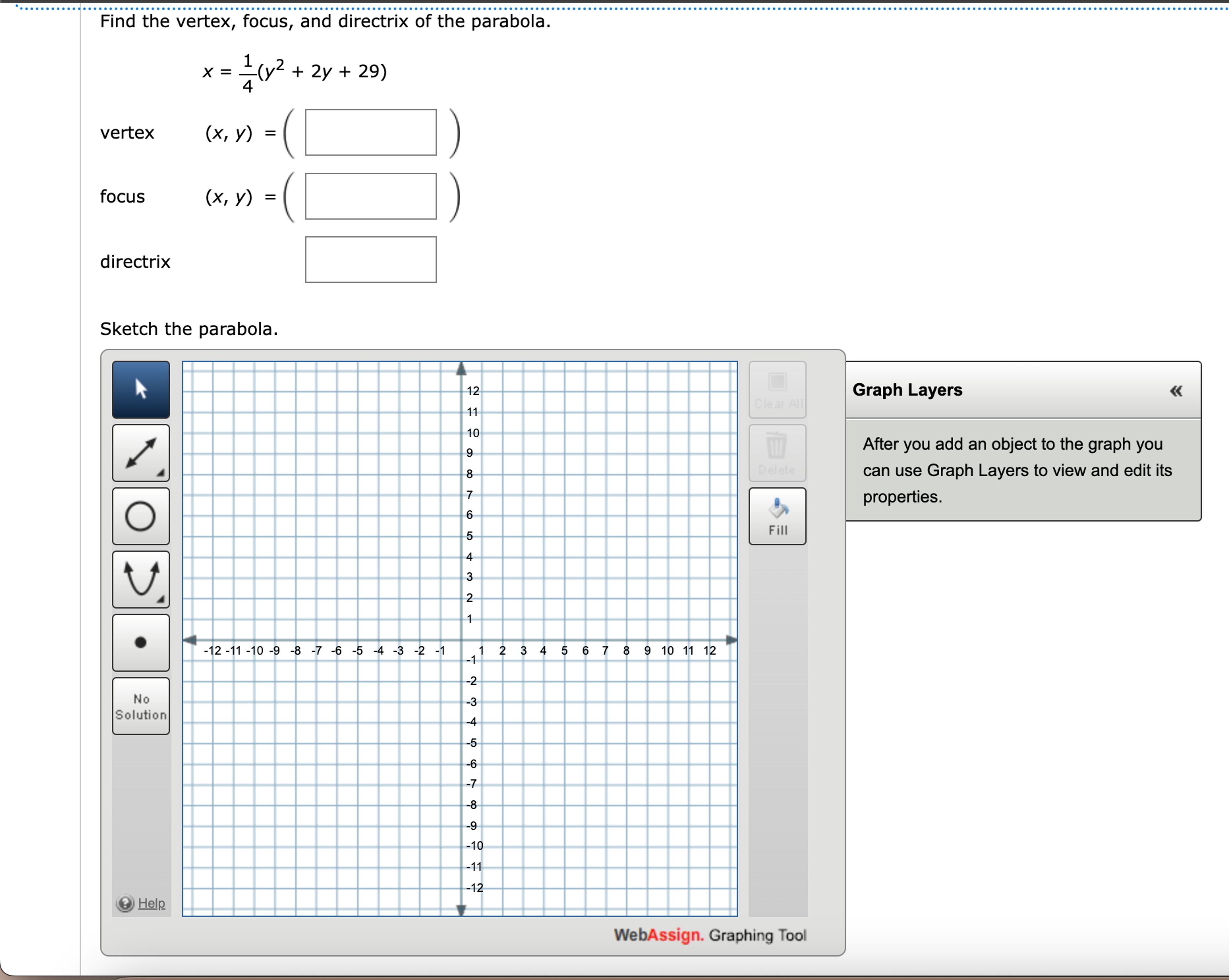 Solved Find the vertex, focus, and directrix of the | Chegg.com