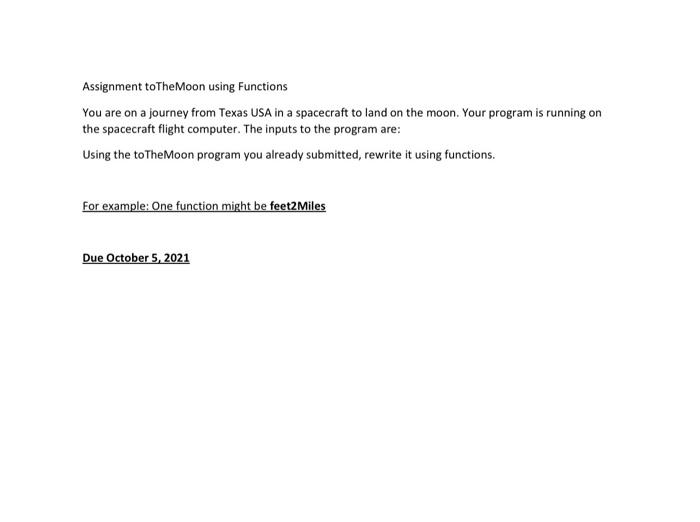 Solved If you can make a replit for me, a tothemoom function | Chegg.com