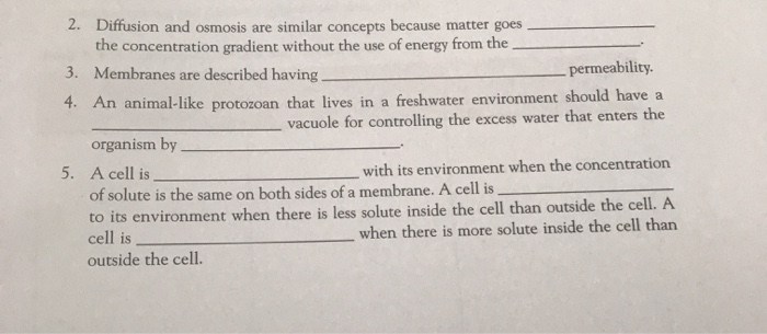 Solved 2. Diffusion and osmosis are similar concepts because | Chegg.com