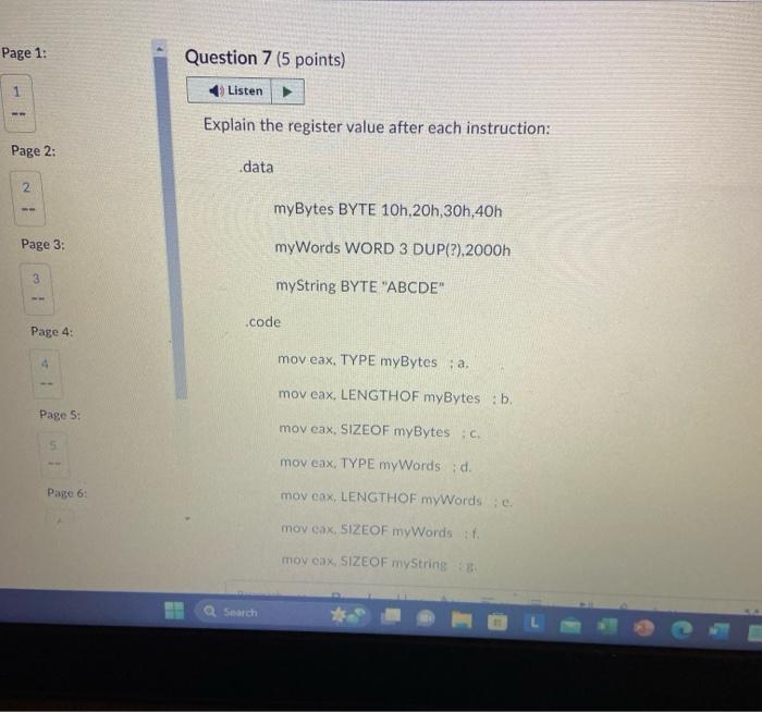 Solved Explain the register value after each instruction: | Chegg.com
