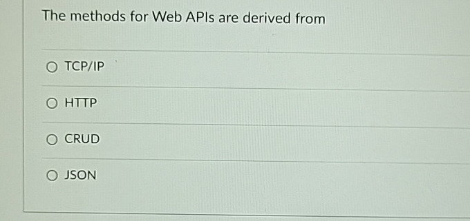 Solved The methods for Web APIs are derived | Chegg.com