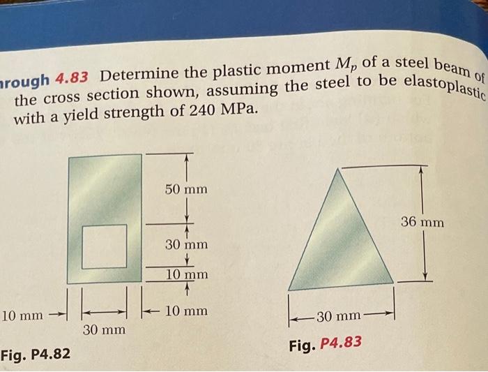Solved arough 4.83 Determine the plastic moment Mp of a | Chegg.com