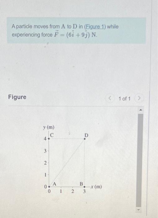 Solved A particle moves from A to D in (Figure 1) while | Chegg.com