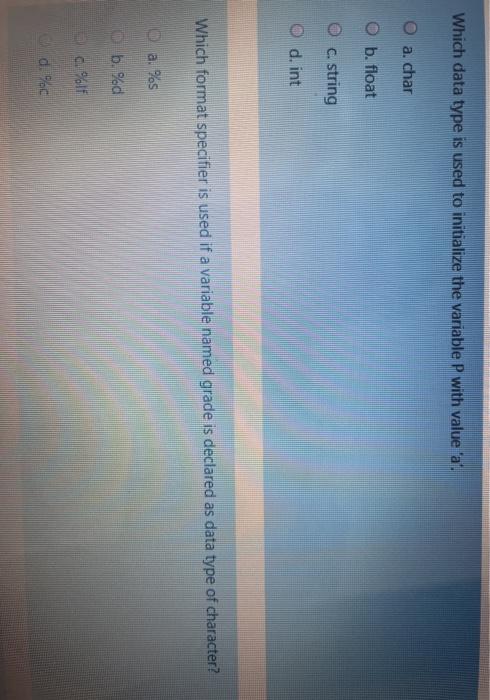 Solved Which data type is used to initialize the variable P | Chegg.com