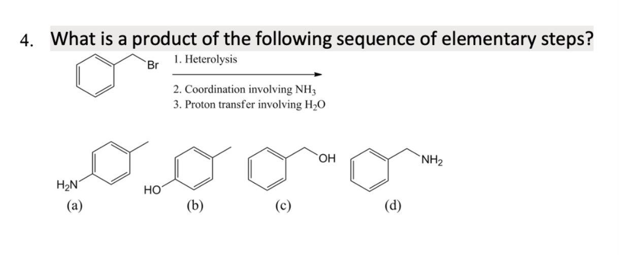 Solved 4. What is a product of the following sequence of | Chegg.com