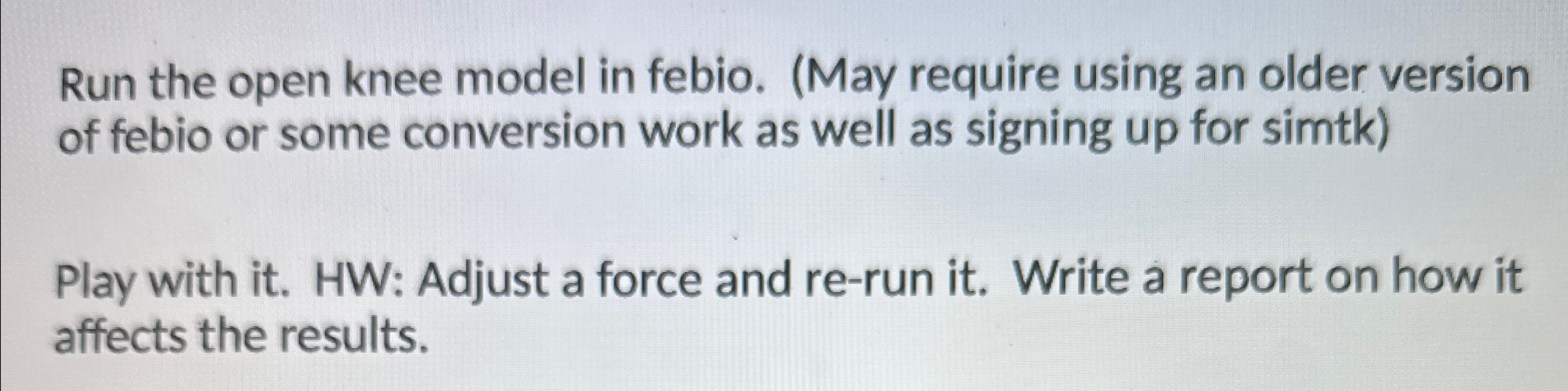 Solved Run the open knee model in febio. (May require using | Chegg.com