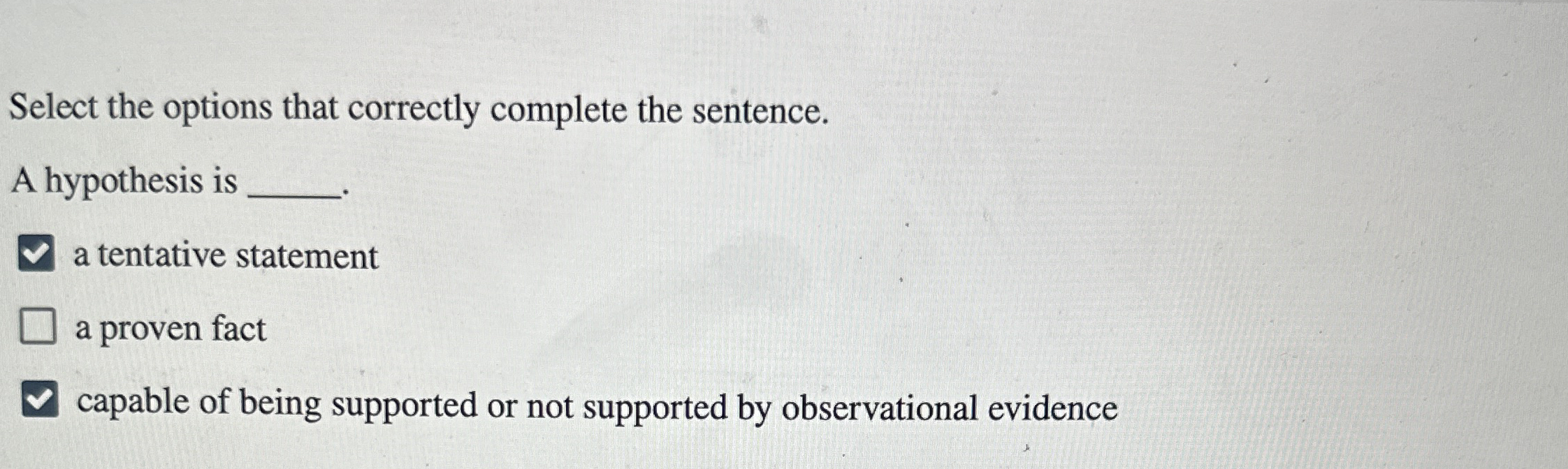 Solved Select the options that correctly complete the | Chegg.com