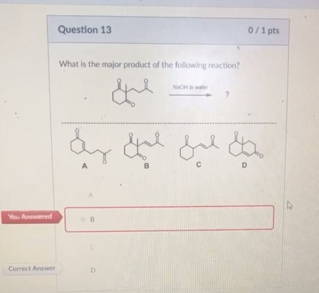 Solved Question 1301 ﻿ptsWhat is the major product of the | Chegg.com