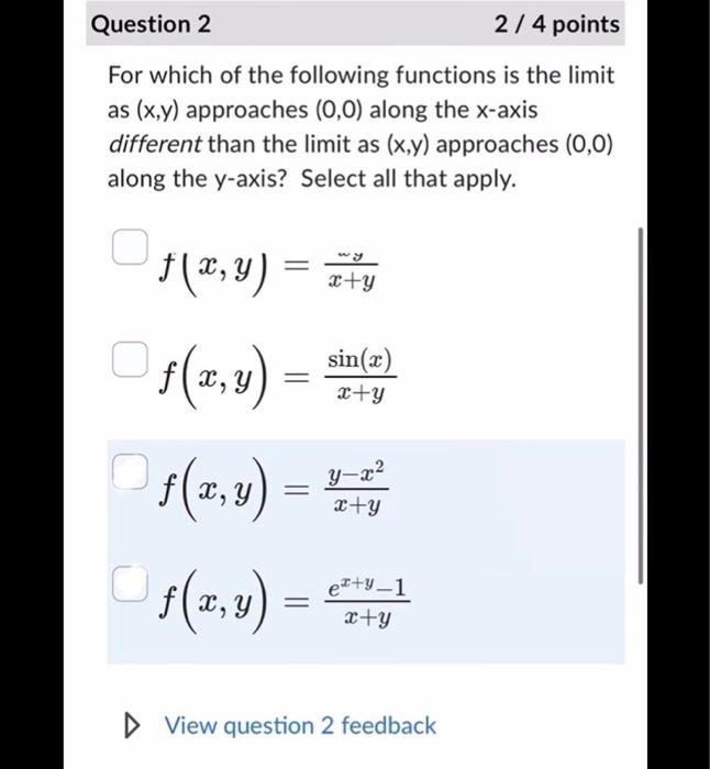 Solved For which of the following functions is the limit as | Chegg.com