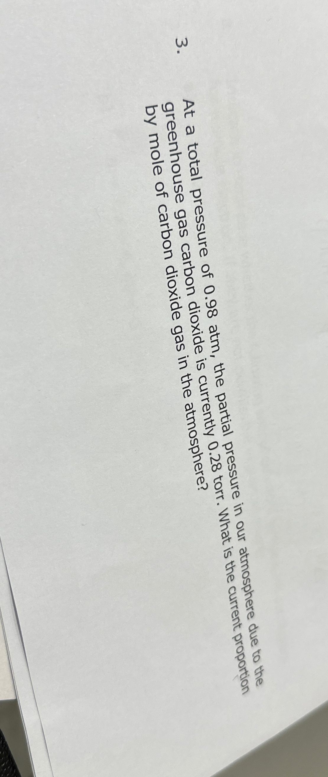 Solved At a total pressure of 0.98atm, the partial pressure | Chegg.com