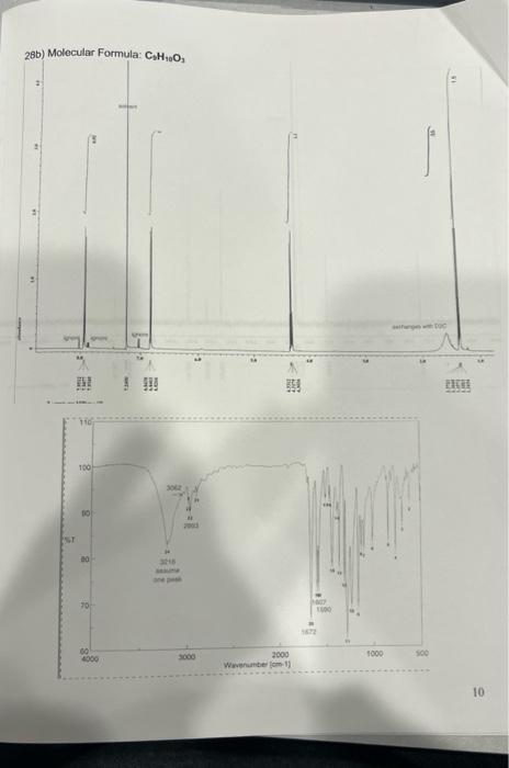 Solved 28b) Molecular Formula: C5H10O3 10 | Chegg.com
