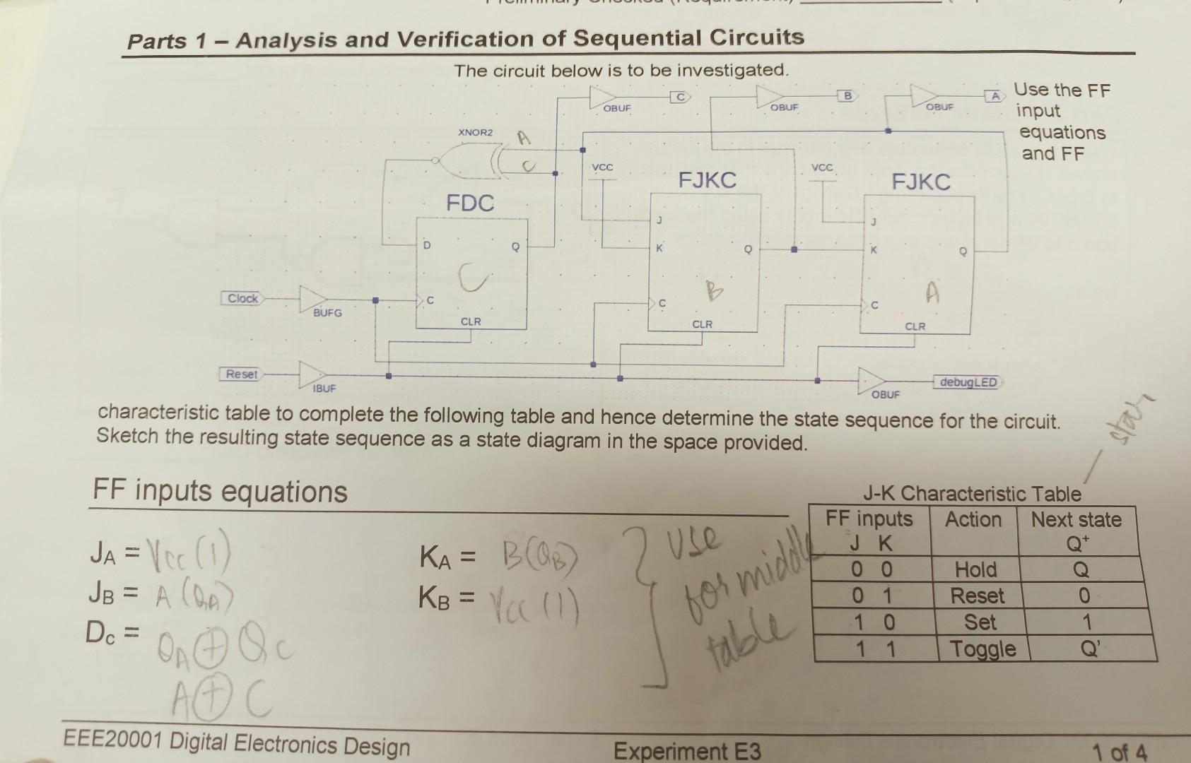 Solved Parts 1 - Analysis and Verification of Sequential | Chegg.com
