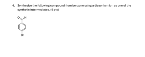 Solved Synthesize the following compound from benzene using | Chegg.com