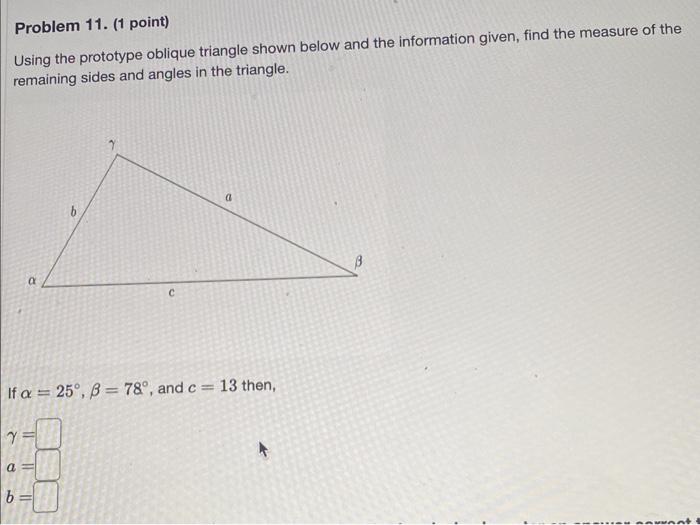 Solved Problem 11. (1 point) Using the prototype oblique | Chegg.com