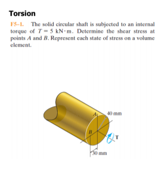Solved Torsion F5-1. The solid circular shaft is subjected | Chegg.com