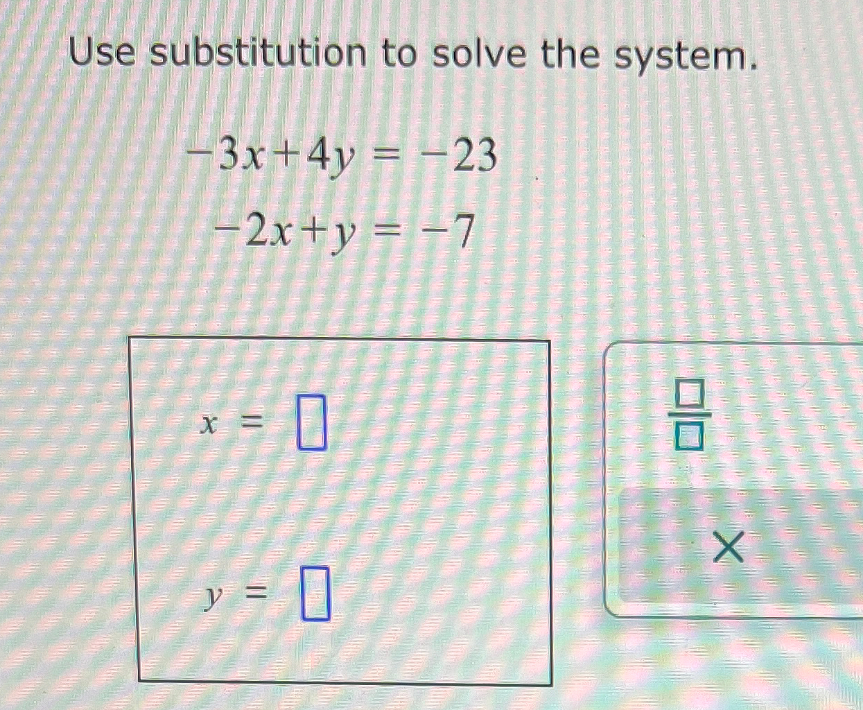 Solved Use substitution to solve the | Chegg.com