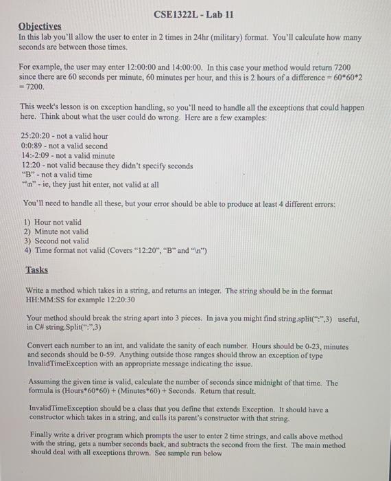 Solved CSE 1322L-Lab 11 Objectives In this lab you'll allow | Chegg.com