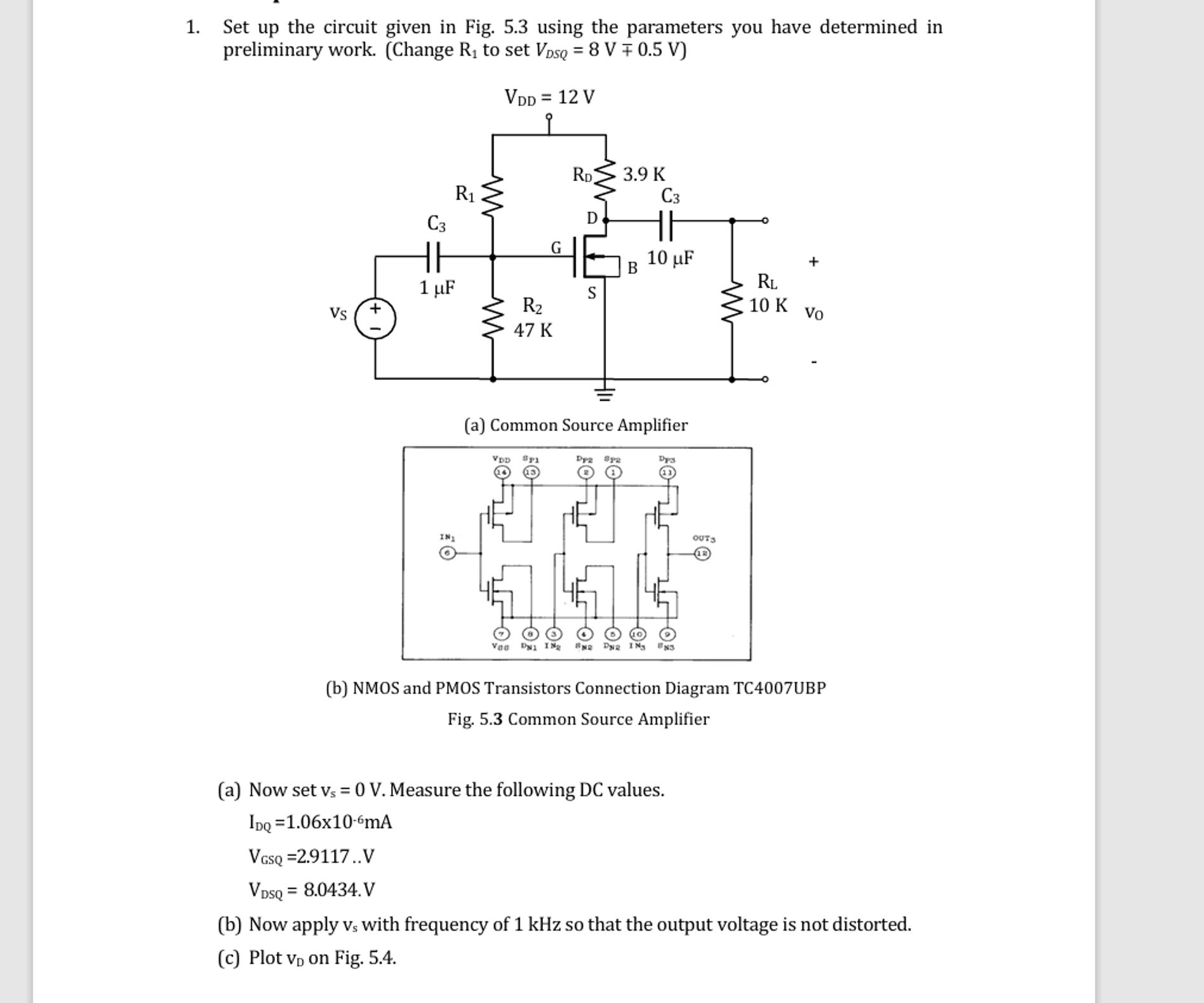 Solved Set up the circuit given in Fig. 5.3 ﻿using the | Chegg.com