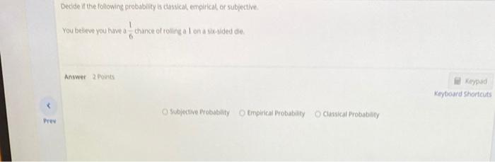 Solved Decide if the following probability is classical, | Chegg.com