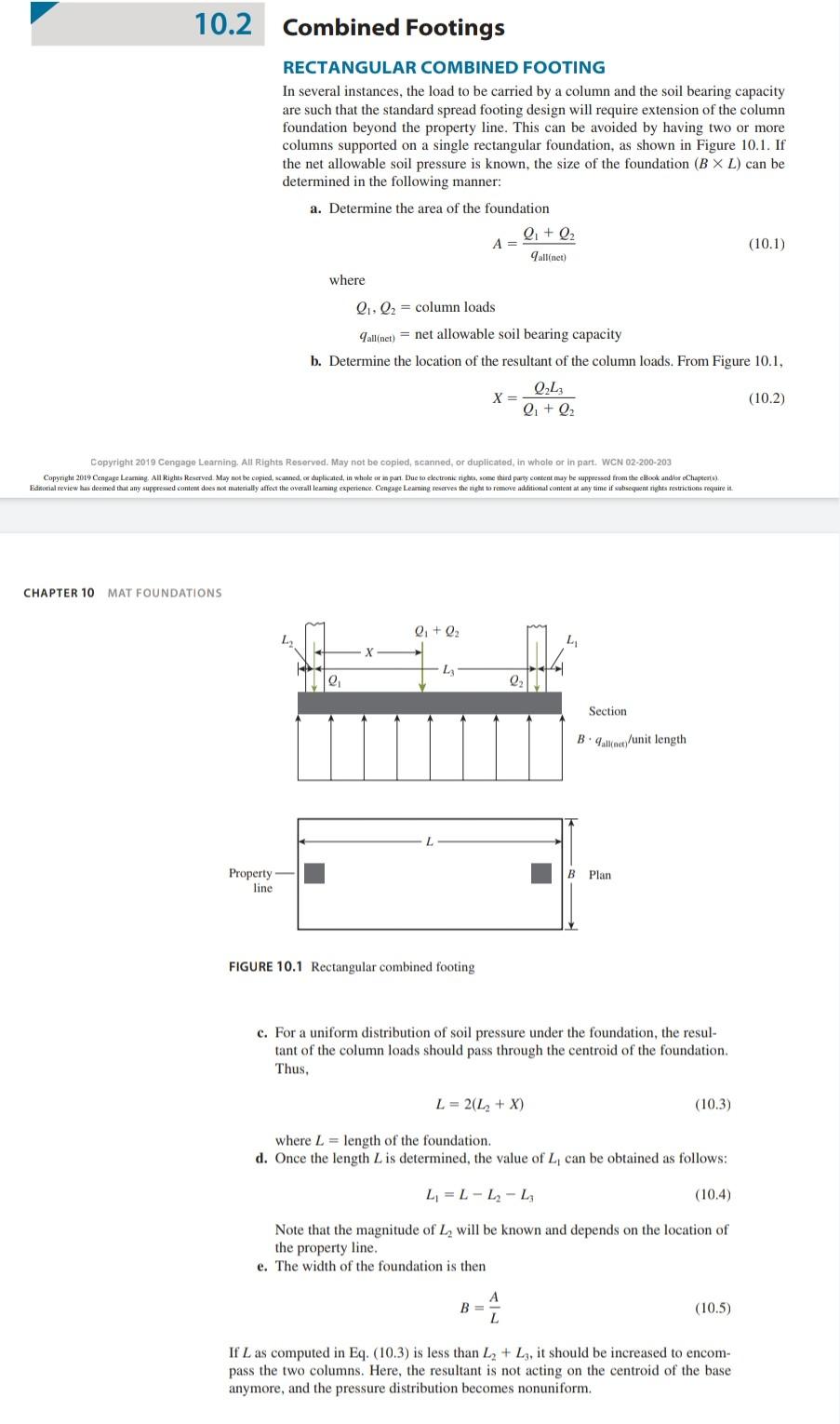 Solved Problem 1: Design rectangular combined footing to | Chegg.com
