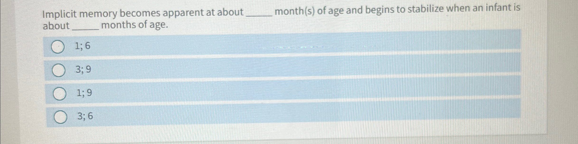 Solved Implicit memory becomes apparent at about q, | Chegg.com