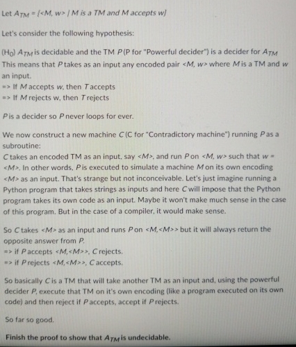 Solved Let is a TM ﻿and M ﻿accepts {:w}Let's consider the | Chegg.com
