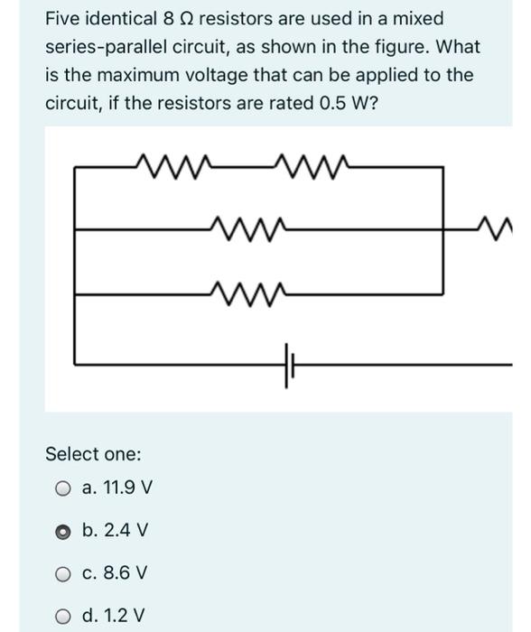 Solved Five identical 8 12 resistors are used in a mixed | Chegg.com