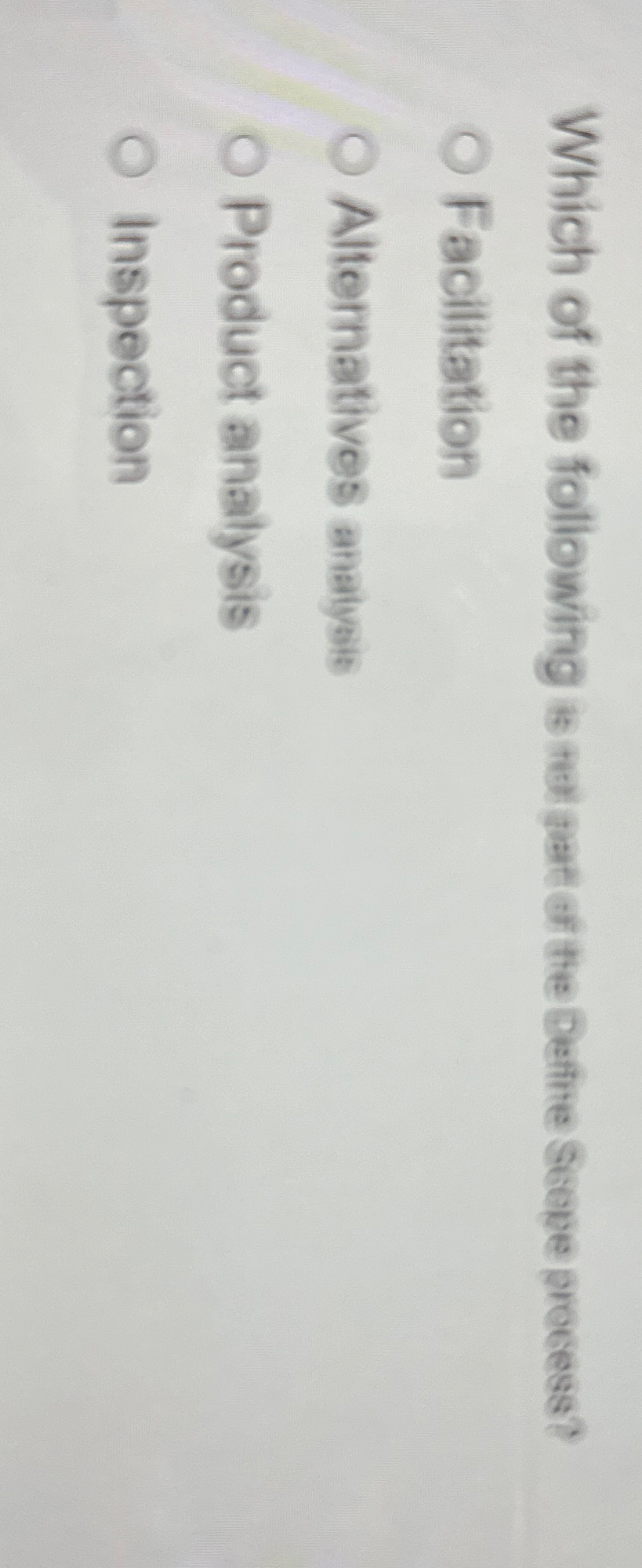 Solved Which of the following is not nat of the Define Scope | Chegg.com