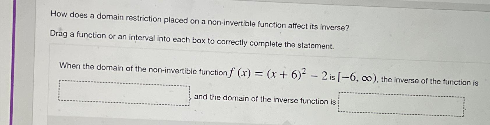 How does a domain restriction placed on a | Chegg.com